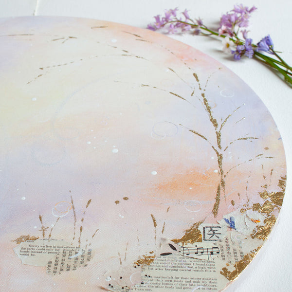 Softly Underfoot | Ephemera Moon Painting on 24 inch canvas - Charlotte ...